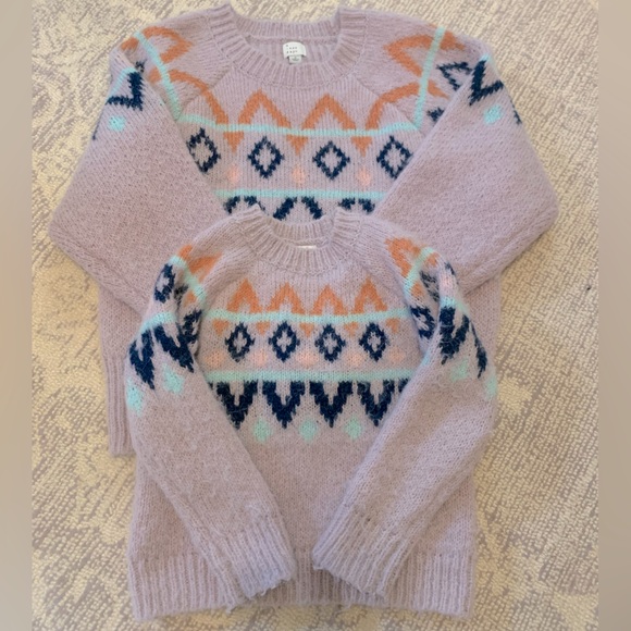 Sweaters | Set Matching Momdaughter Fairisle Sweaters Purple Multi ...